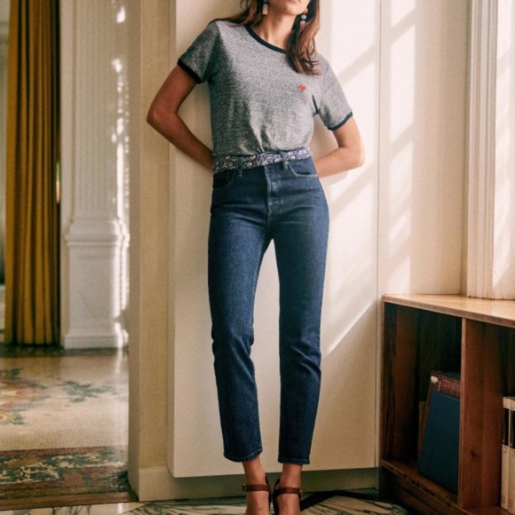 Sezane | Jeans | Sezane The Perfect Slim 78e Dark Blue Denim Size 33 ...